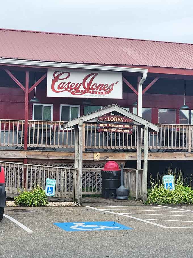 Welcome aboard sign greeting you at the entrance, because every great meal deserves a proper introduction.