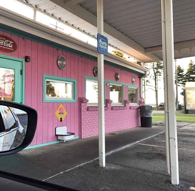 Those service windows hint at a bygone era when carhops delivered happiness directly to your vehicle.