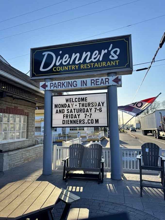 The sign that guides hungry travelers to salvation, one all-you-can-eat buffet at a glorious time.