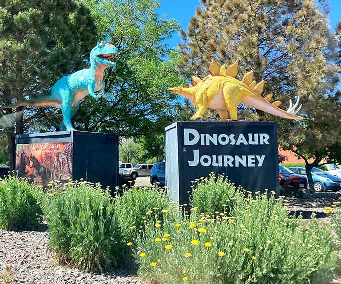 Those colorful dinosaurs outside announce you've arrived at something special, like prehistoric lawn ornaments with actual scientific credibility behind them.