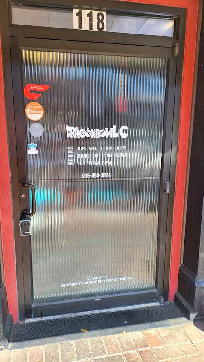 The entrance promises anime glory and delivers completely, this door is your portal to something wonderfully unexpected in Conroe.