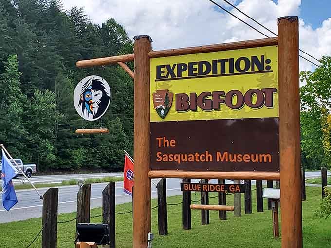The bold signage leaves no doubt about what awaits inside this wonderfully weird mountain museum experience.