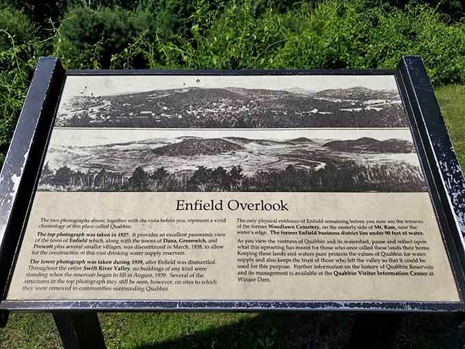 Historical photos show what once was, making you realize you're literally looking at transformed history below.