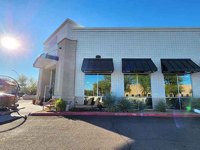 The Arizona sun creates a perfect halo effect, as if the design gods themselves are highlighting this temple of secondhand treasures