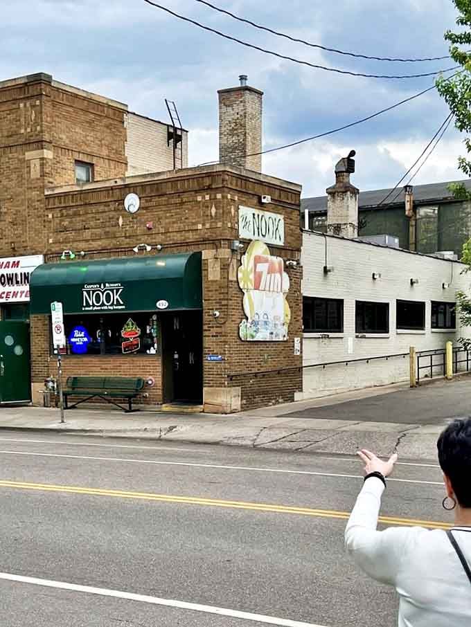 From across the street, The Nook looks like any corner bar, but locals know it houses burger greatness that's worth pointing out to visitors.