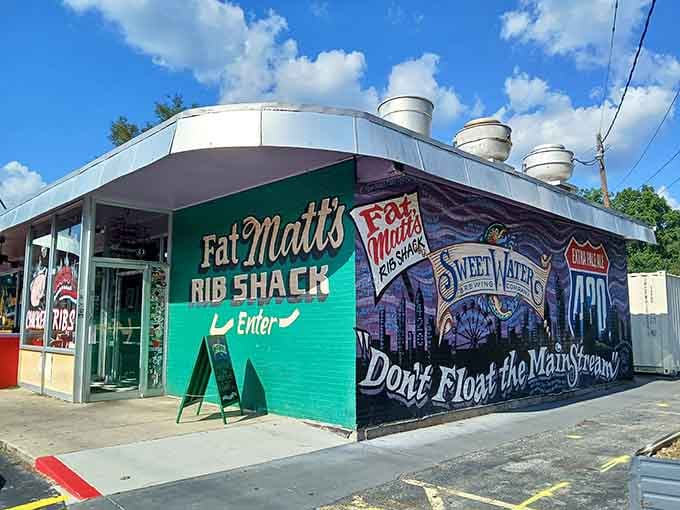The exterior murals tell you everything you need to know: this place has soul, history, and seriously good food.