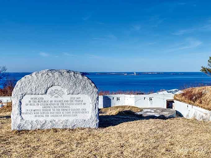 Monuments mark the spot where history happened, standing proud against ocean breezes that have blown across this hill for centuries untold.