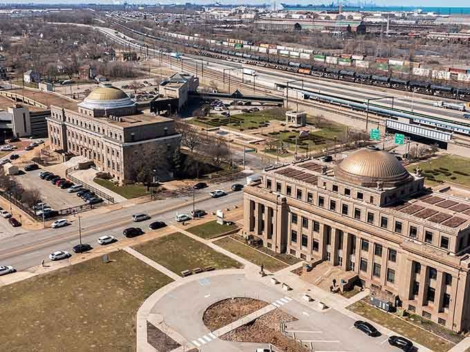 From above, Gary looks like a city planning board's nightmare and an urban explorer's wildest dream come true.
