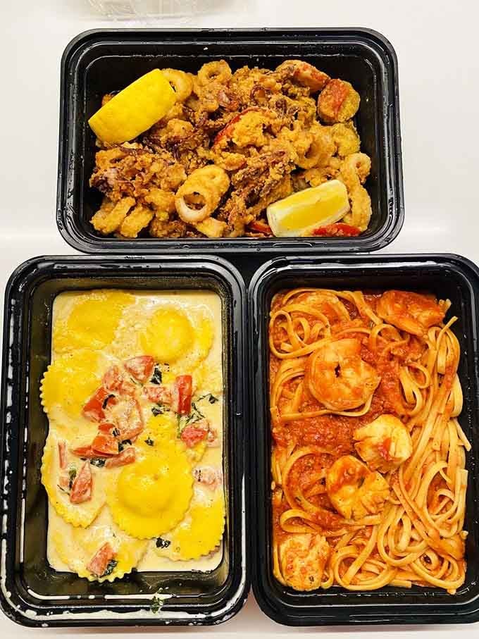 Even the takeout looks this good. Giacomo's travels well, though eating it at home means missing the atmosphere.