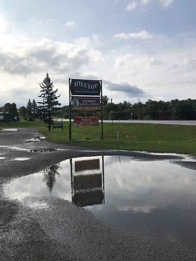 Even the parking lot puddles can't diminish the excitement of discovering this Upper Peninsula breakfast gem today.
