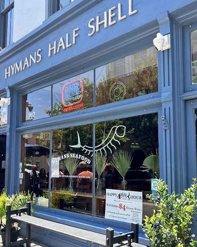 The Half Shell entrance beckons seafood lovers inside for another round of coastal Carolina culinary delights.