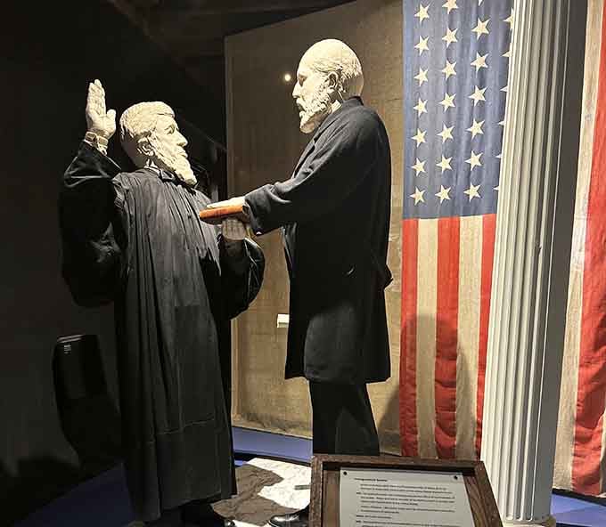Standing where Garfield took the oath captures the gravity and hope of presidential transitions throughout American history.