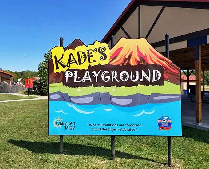 That cheerful welcome sign with its volcano and mission statement sets the tone for unlimited joy.