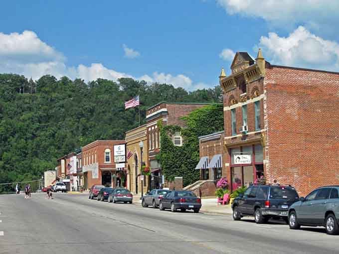 Downtown Lanesboro stretches along the street like a living museum where every building tells its own colorful story.