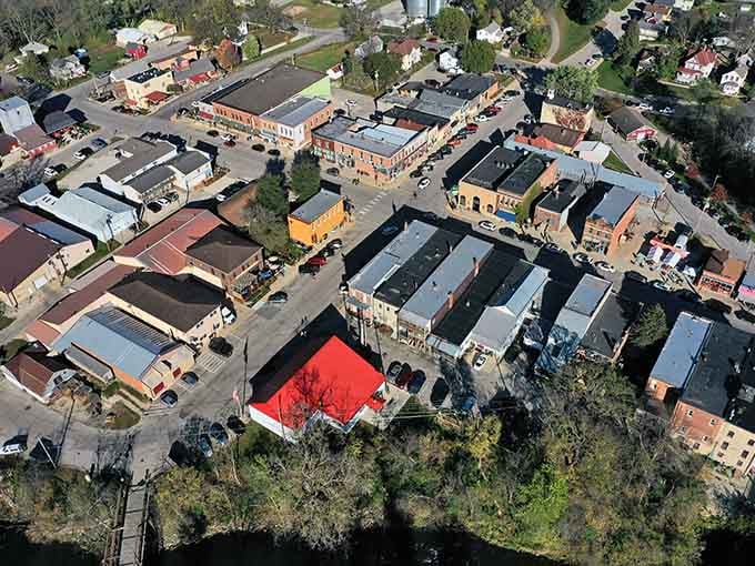 From above, Lanesboro looks like a model train set that someone forgot to put away, nestled perfectly in the valley.