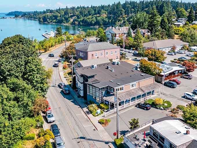 From above, Langley reveals its secret: a village that somehow balances tourism with authentic small-town soul beautifully.