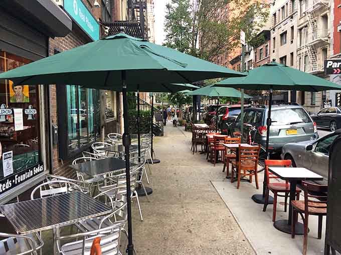 Outdoor seating lets you enjoy your milkshake while watching the Upper East Side bustle by in all directions.
