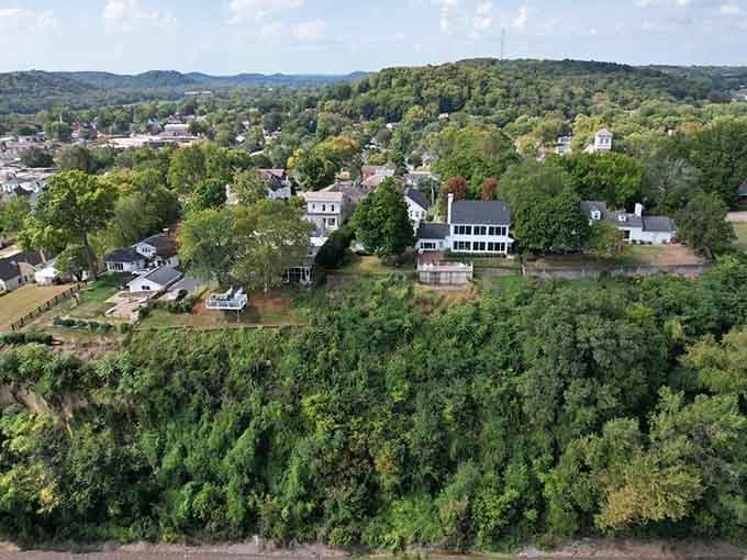 From above, Louisiana reveals its true character &ndash; a patchwork of homes nestled between rolling hills and the ever-present embrace of the Mississippi.