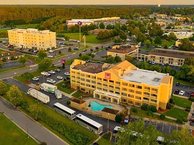 From above, Lumberton reveals itself as a real community with character, not just another highway blur.