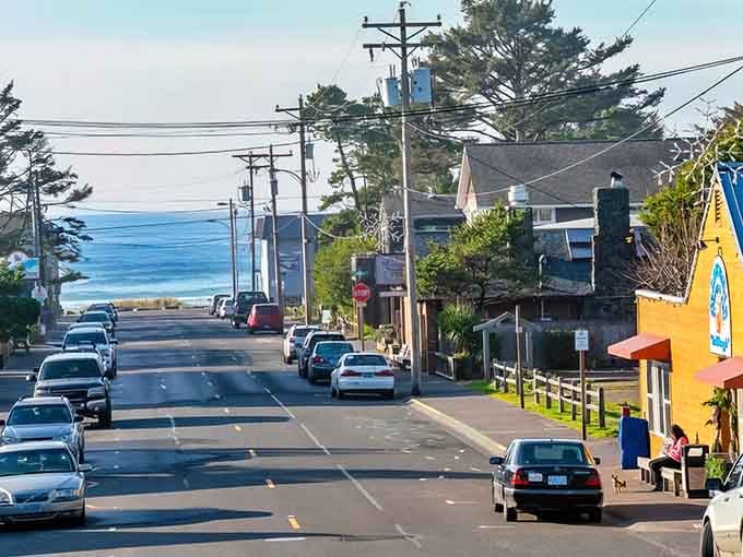 Downtown slopes gently toward the ocean, offering glimpses of blue water that pull you inevitably toward the sand.