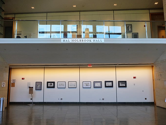 Hal Holbrook Hall honors the actor who brought Twain's words to life for generations through his legendary one-man show performances.