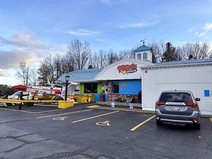Even the parking lot hints at the colorful adventure waiting for you just steps away.
