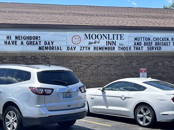 That parking lot stays busy for good reason: word travels fast when the barbecue's this exceptional.