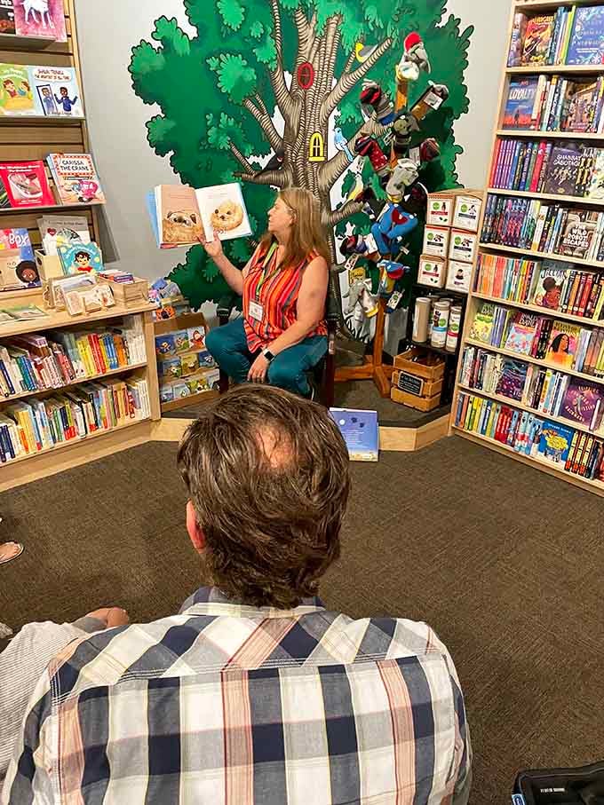 Storytime magic happens here, where animated readers bring picture books to life for captivated audiences.