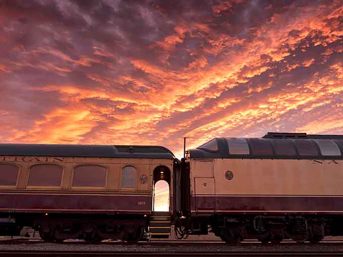 When the sky puts on this kind of show, even the train stops to admire the view.