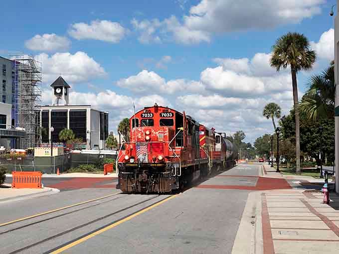 Downtown Ocala hums with life as trains roll through, connecting past and present in this surprisingly vibrant community.