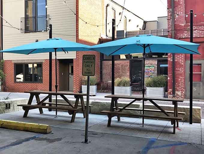 The outdoor seating area offers a moment of reflection&mdash;to contemplate life's big questions, like "Should I order seconds?"