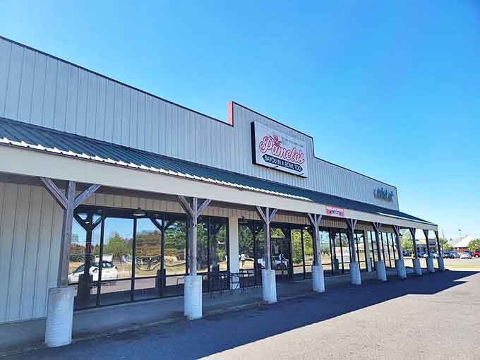 The exterior view reveals what locals already know: sometimes the most memorable meals happen in the most unassuming buildings.