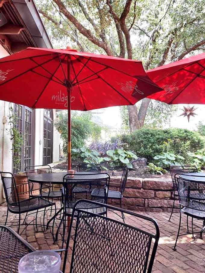 The patio at Matt's offers shade, breeze, and the perfect setting to recover from your queso-induced euphoria while planning your next visit.