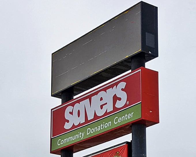 The iconic red and green Savers sign stands as a beacon for thrifty North Dakotans seeking both bargains and environmental virtue.