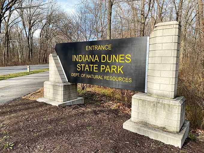 The entrance sign stands as a promise of adventures to come. Crossing this threshold means leaving ordinary life behind for a while.