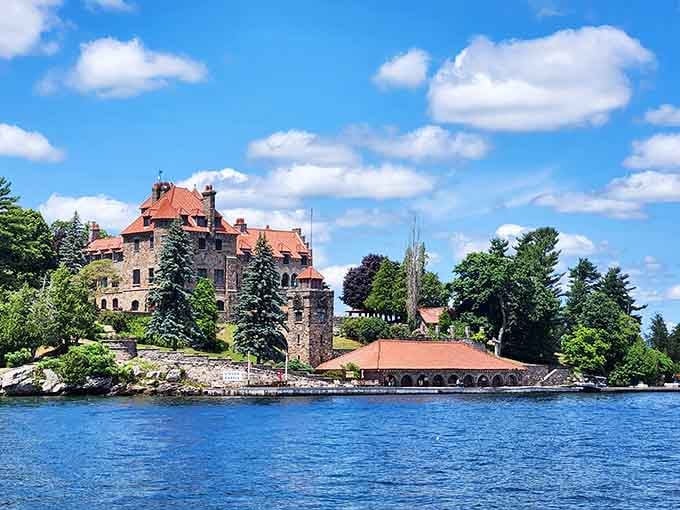 Approaching by water, the castle rises from Dark Island like something straight out of a storybook.