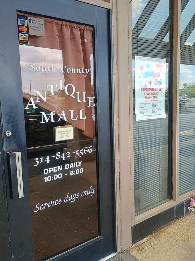 The front door welcomes you daily with hours generous enough for serious antiquing marathons.