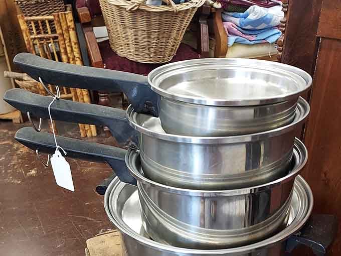 These gleaming vintage saucepans have cooked thousands of meals in someone else's kitchen. Now they're ready to create memories in yours.