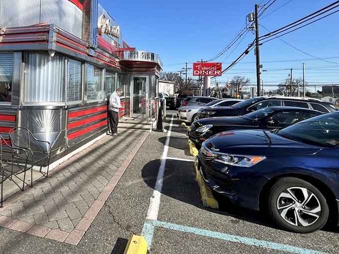 The packed parking lot tells you everything you need to know about this place's popularity.
