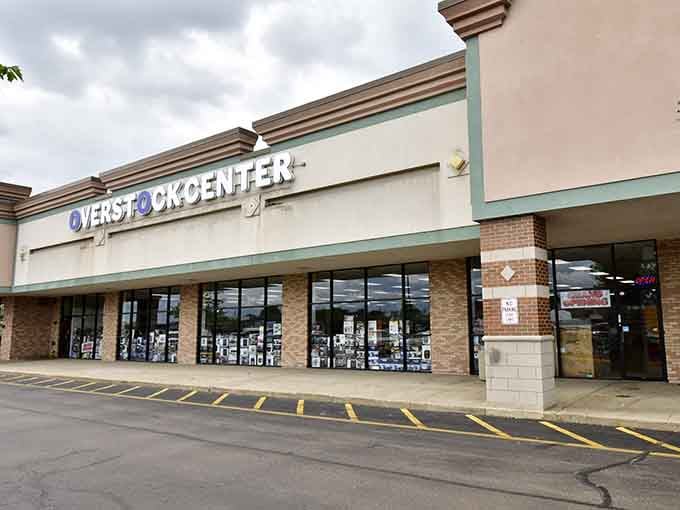 The storefront stands ready under cloudy skies, a beacon of hope for budget-conscious shoppers everywhere.