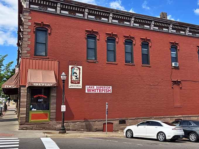 The brick facade proudly announces Lake Superior whitefish like a marquee advertising the greatest show on earth, which it basically is.