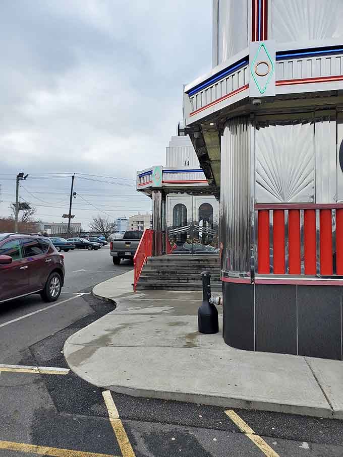 The classic diner exterior stands proud along Route 3, impossible to miss and even harder to resist.