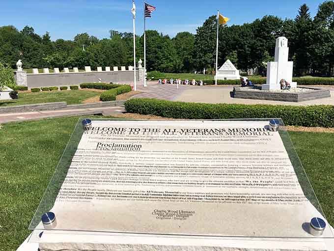 Detailed plaques provide historical context, turning a simple park visit into an enriching educational experience.