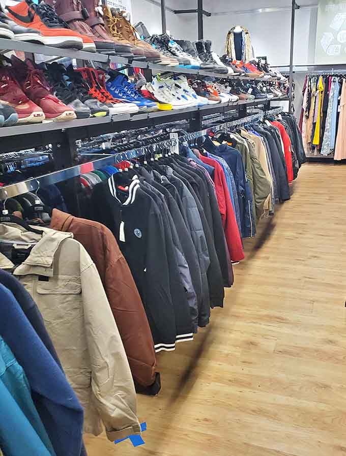 Jackets and kicks stacked high like a sneakerhead's fantasy, offering style options that won't drain your retirement fund.