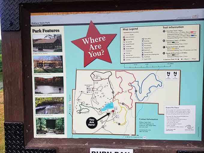 The park map shows all the trails and features, but some experiences here can't be mapped at all.