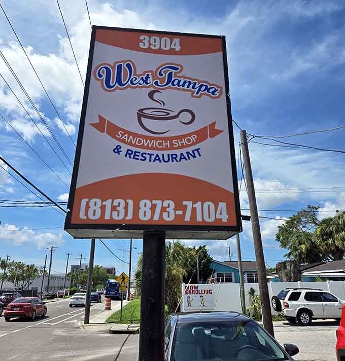 That signage might be simple, but it marks the location of Tampa's most authentic Cuban sandwich experience.