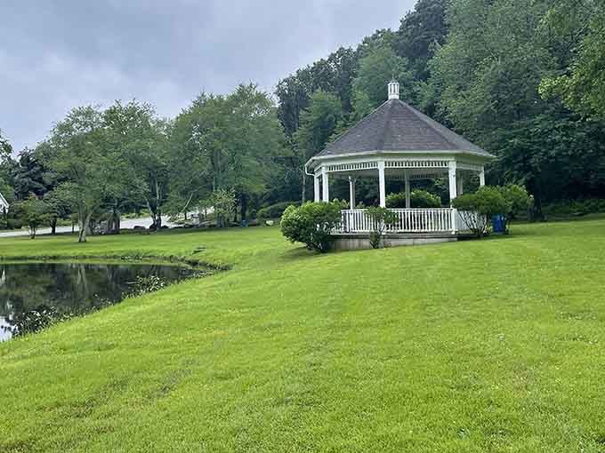 Alex Caisse Park features a classic gazebo and pond, perfect for pretending you're in a Jane Austen novel.
