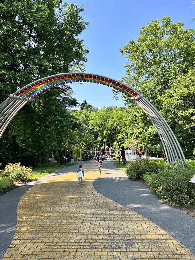 That genuine Yellow Brick Road pathway proves someone really committed to the theme, and we're all better for it.