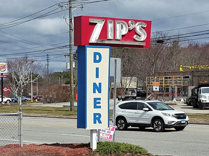 When a sign this bold declares "DINER," you know they're not messing around about their breakfast credentials.
