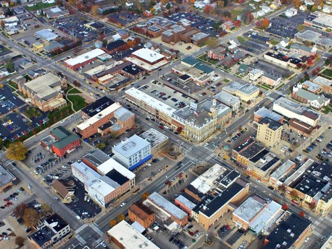From above, Wooster's downtown grid reveals itself as a masterclass in small-town planning that big-city developers should study.